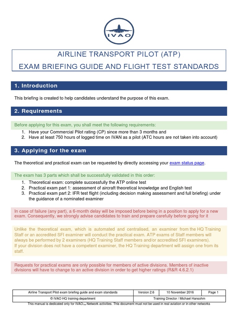 ATP Briefing | Instrument Flight Rules | Air Traffic Control