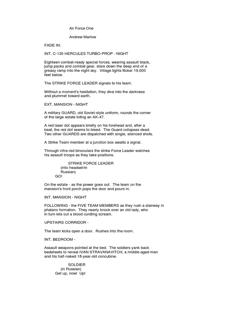 Air Force One script | Air Traffic Control | Air Force One