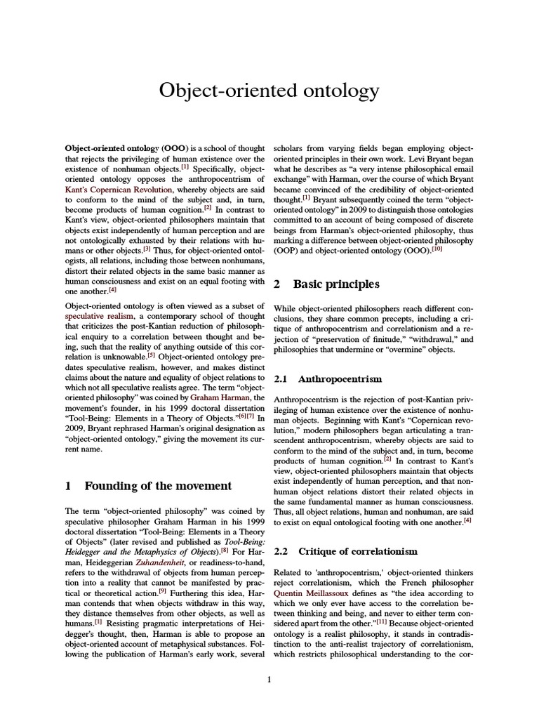 Object Oriented Ontology | PDF | Philosophical Works | Contemporary ...