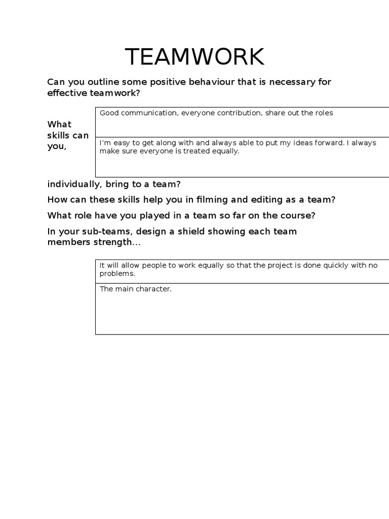 Teamwork Handout | PDF
