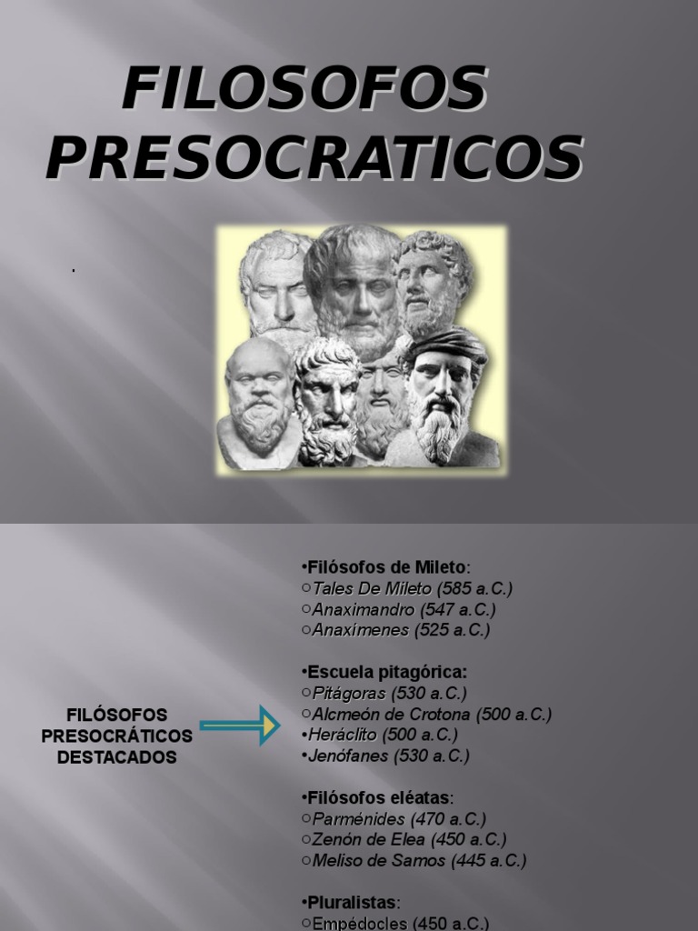 Filosofos Presocráticos | PDF | Metafísica | Science