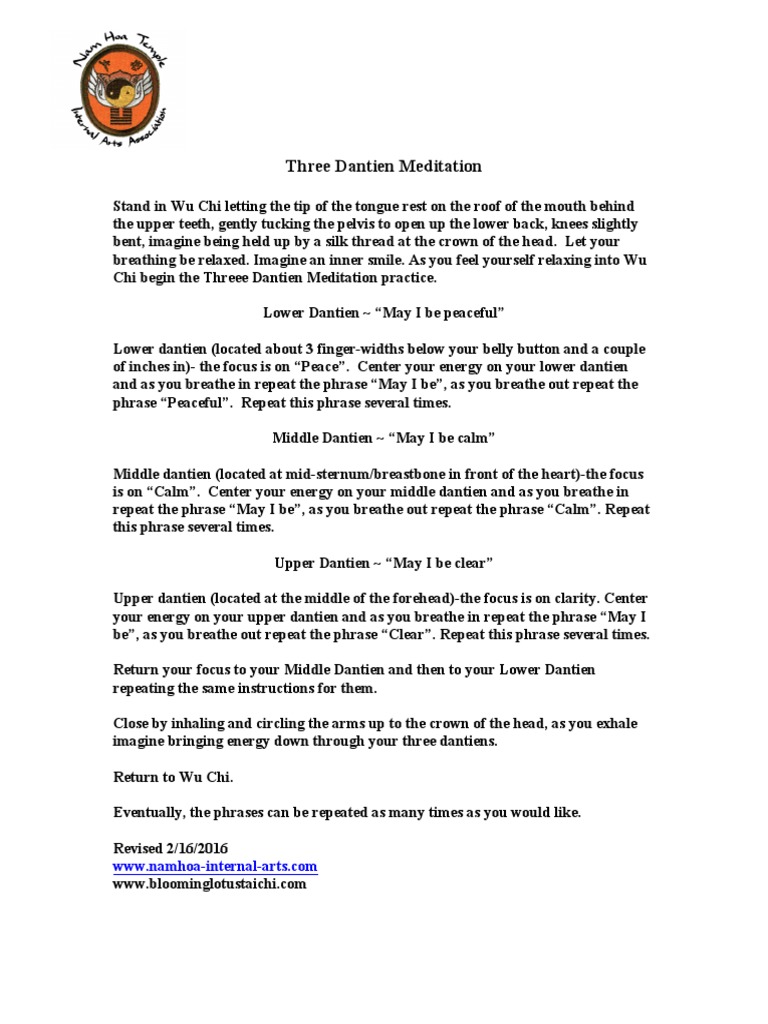 Three Dantien Meditation Guide | PDF | Foreign Language Studies | Self ...