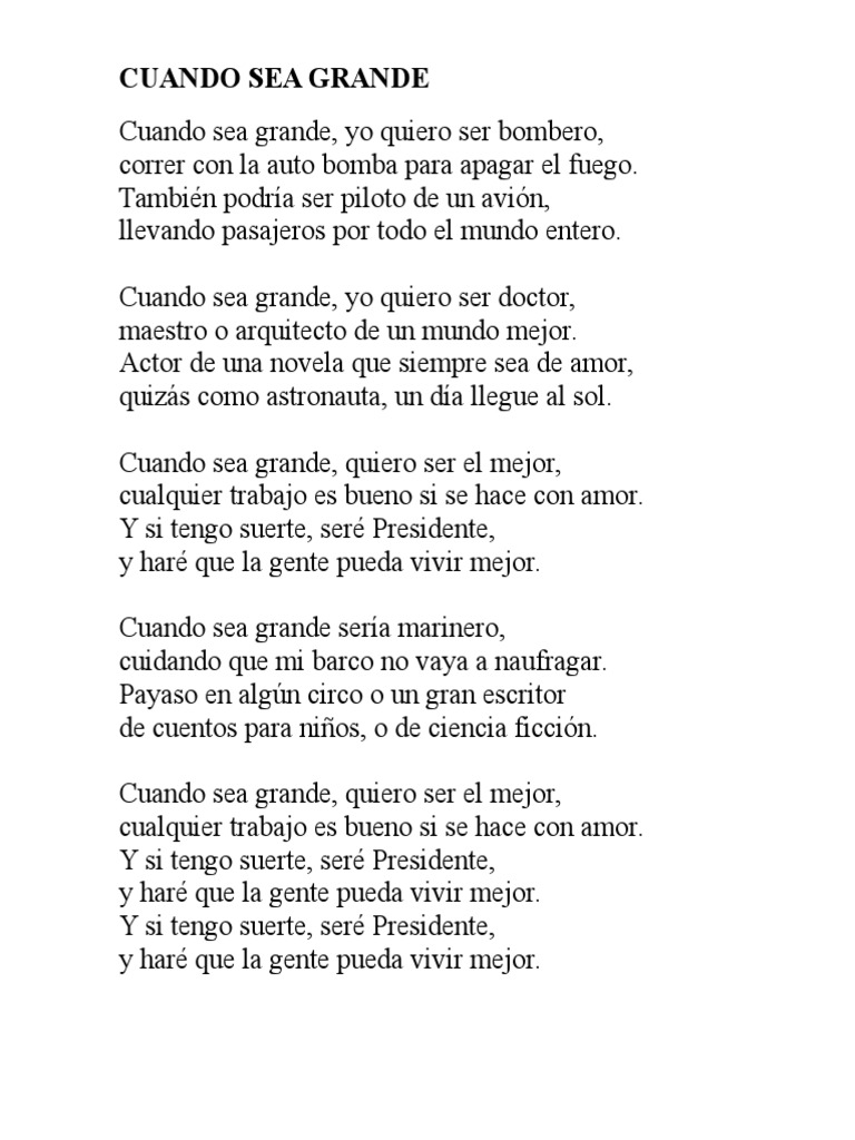 Cuando Sea Grande