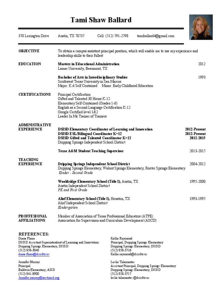 Tami Ballard Resume Updated 1 22 17 | PDF | Gifted Education | Teachers