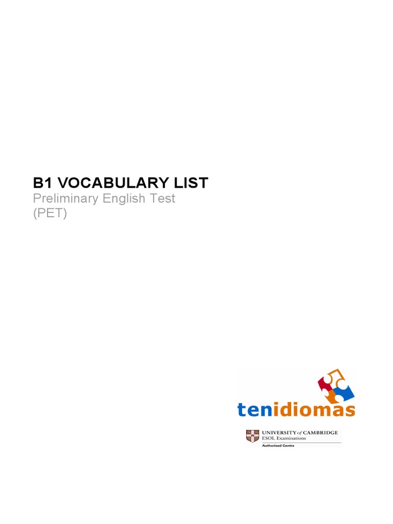 B1 Vocab PET | Verb | Grammar