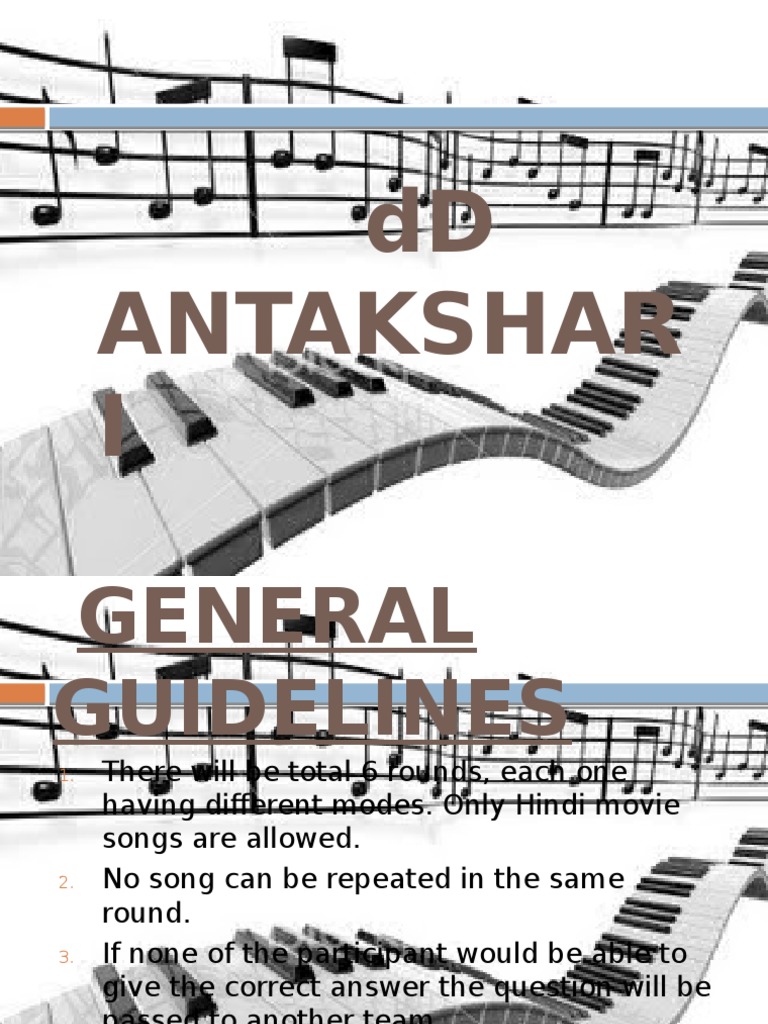 General Guidelines and Rules for the Antakshari Competition | PDF | Leisure
