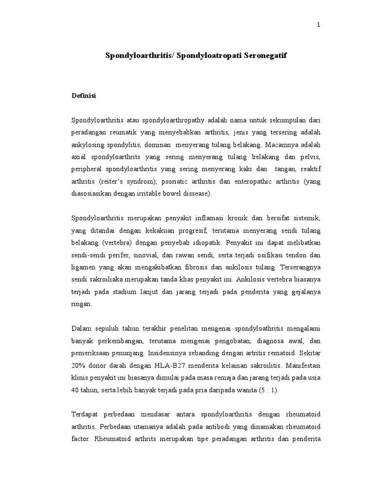 Refrat Spondyloarthritis | PDF