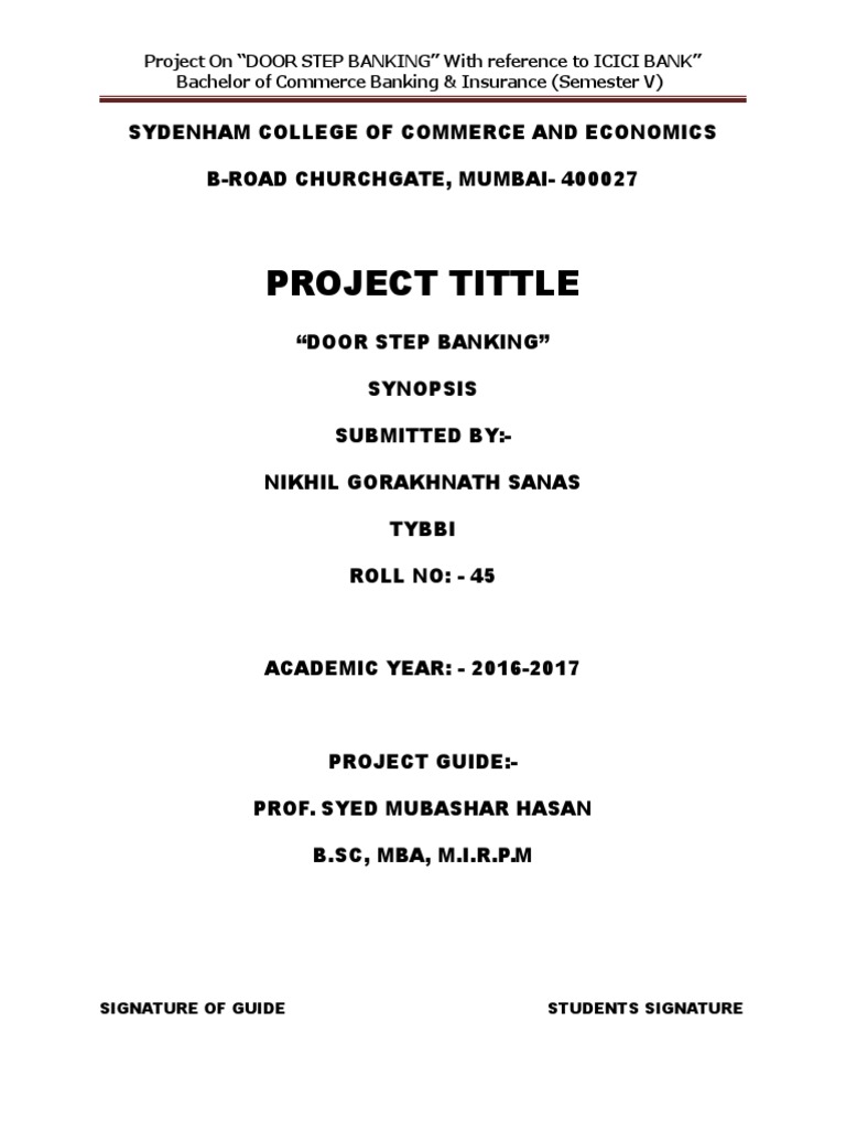 Project Tittle | PDF | Banks | Cheque