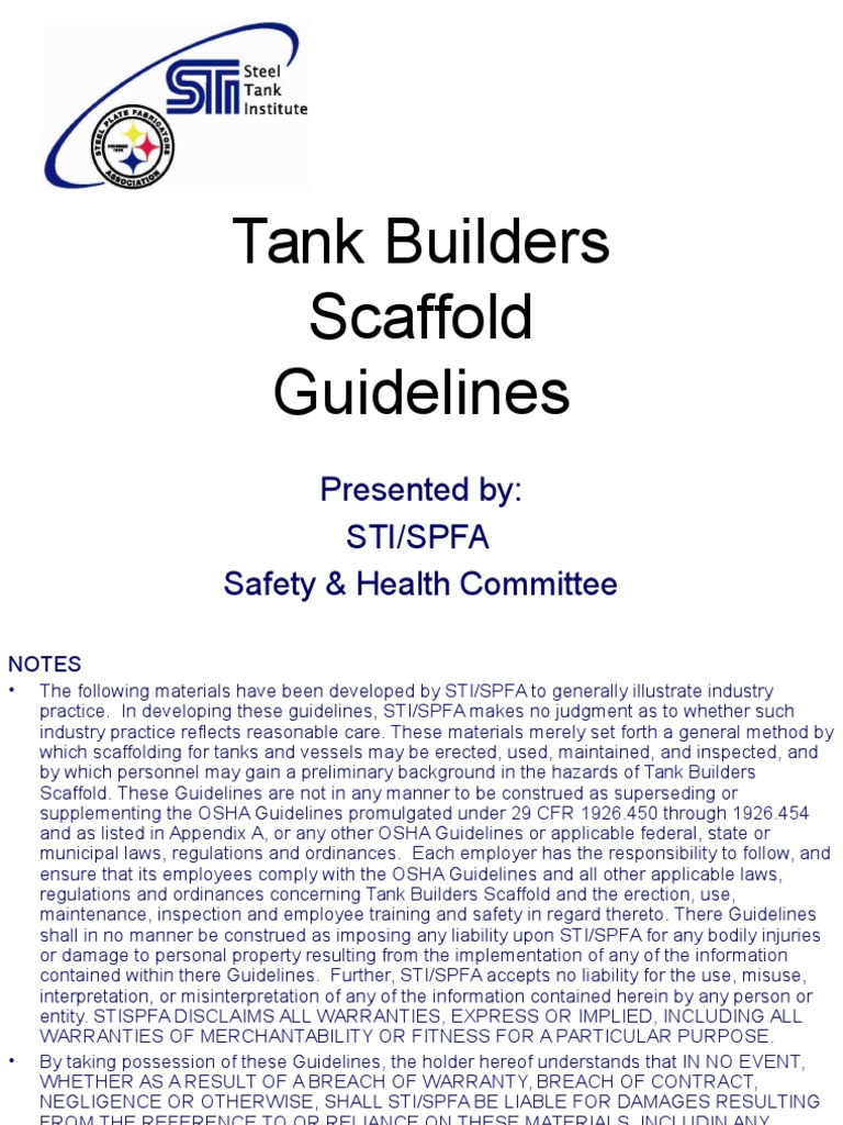 Tank Builders Scaffold | PDF | Scaffolding | Occupational Safety And ...