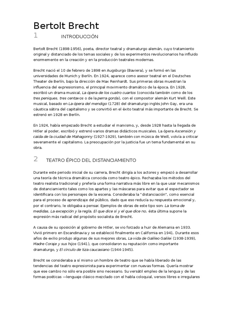 Bertolt Brecht | PDF | Teatro | África