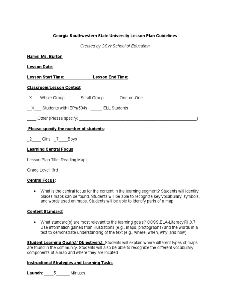 Lesson Plan Map2 | PDF | Map | Lesson Plan