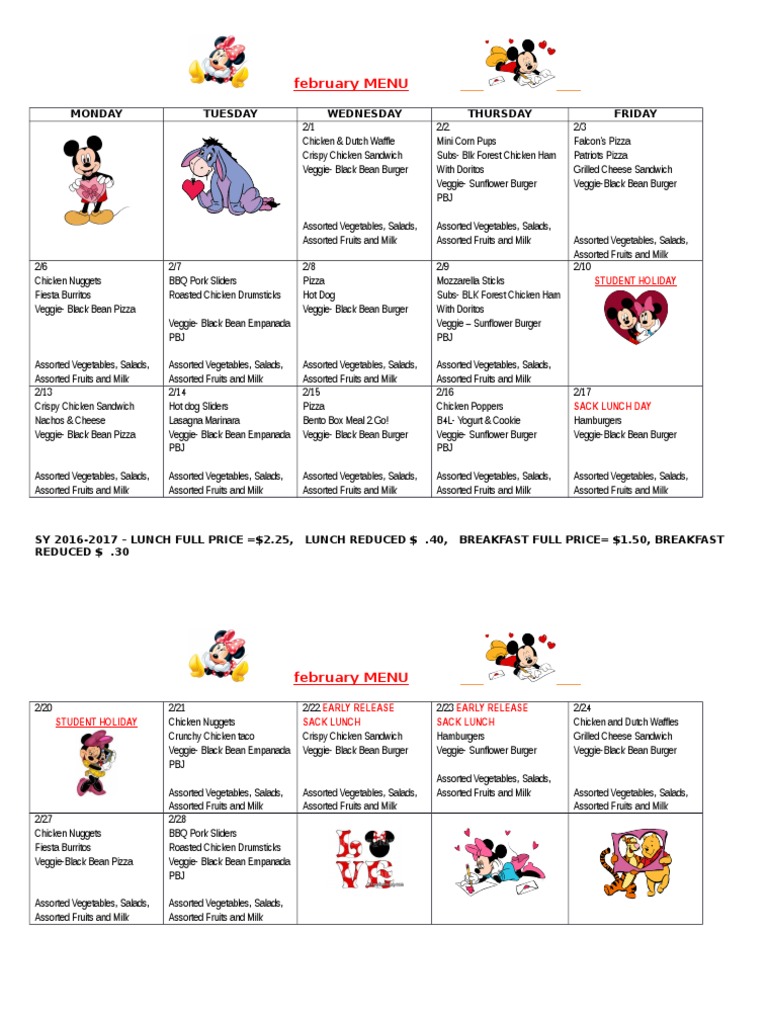 February Lunch Menu | PDF