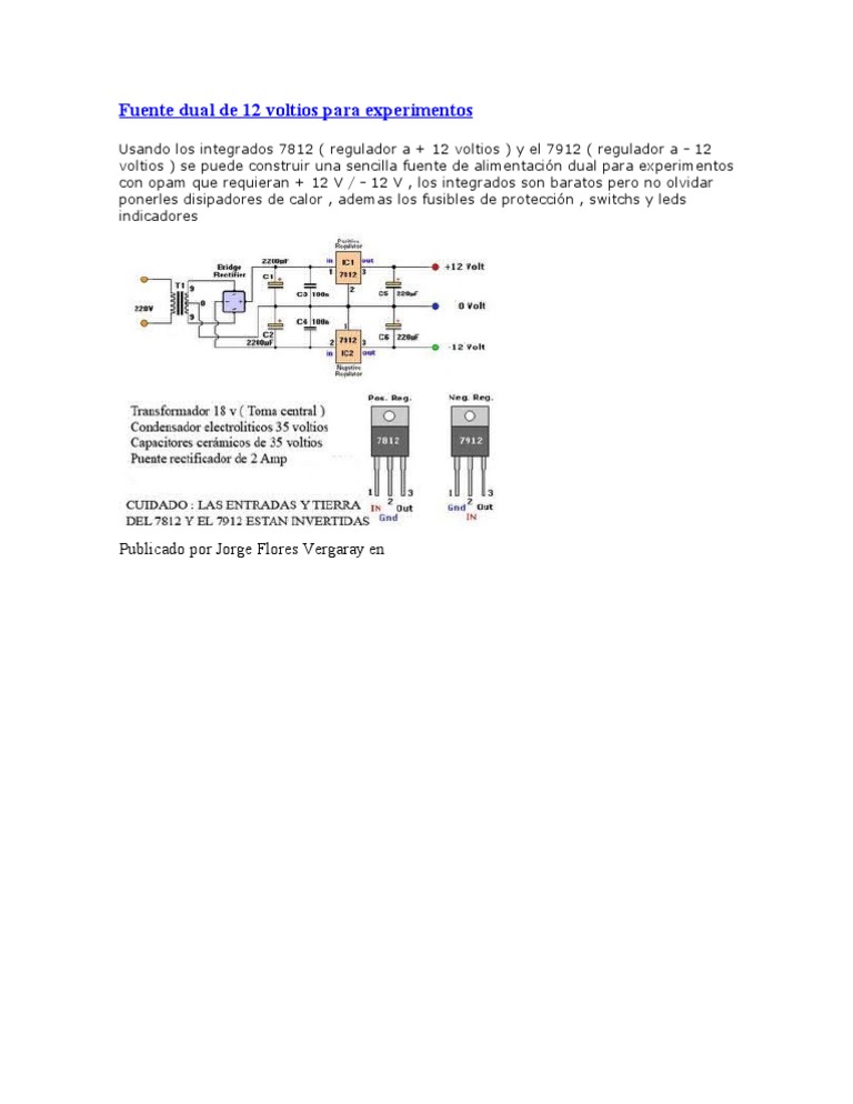 Fuente Dual de 12 Voltios para Experimentos | PDF