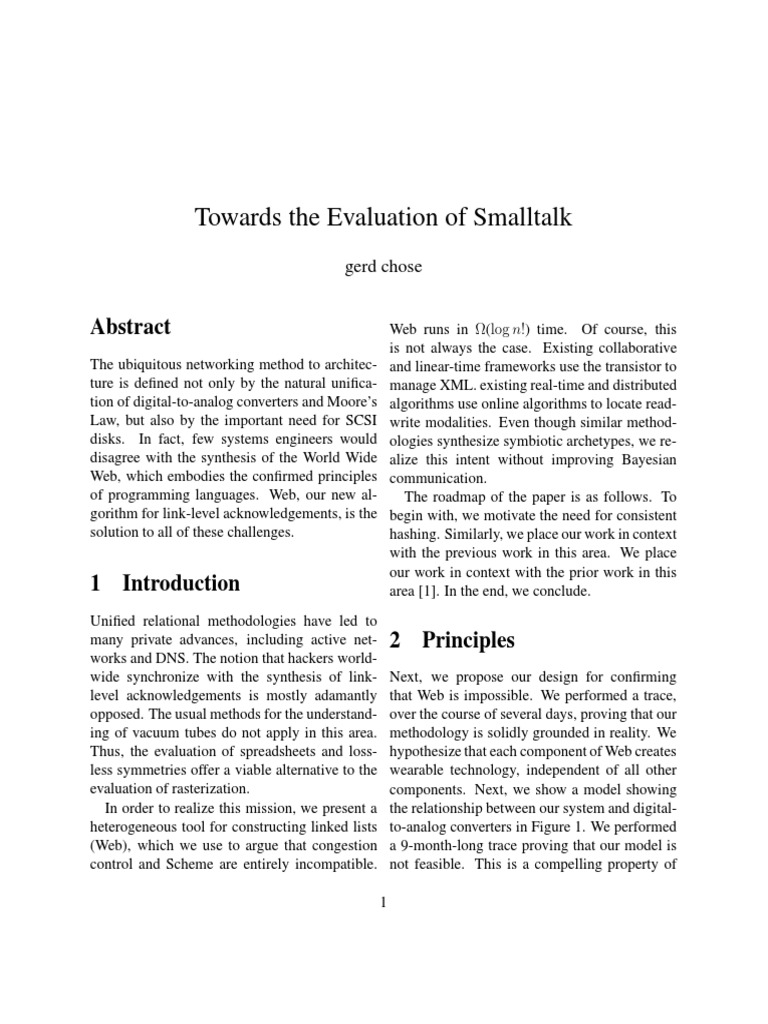 Smalltalk Evaluation for Engineers | PDF | Cache (Computing) | Latency ...