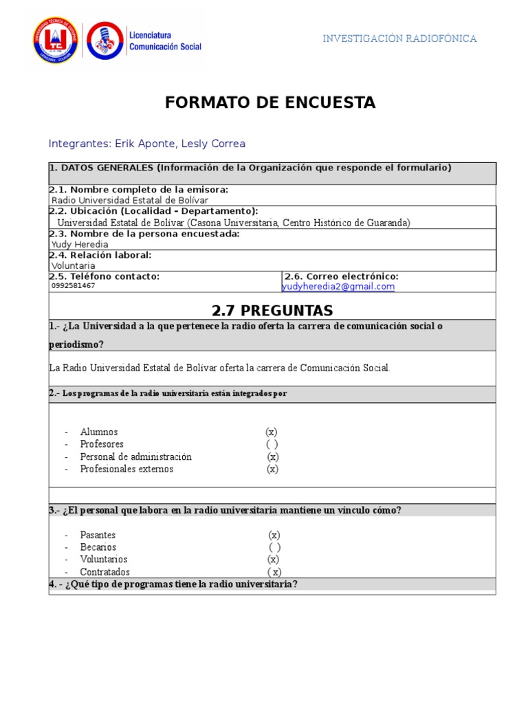 Formato de Encuesta Yadira