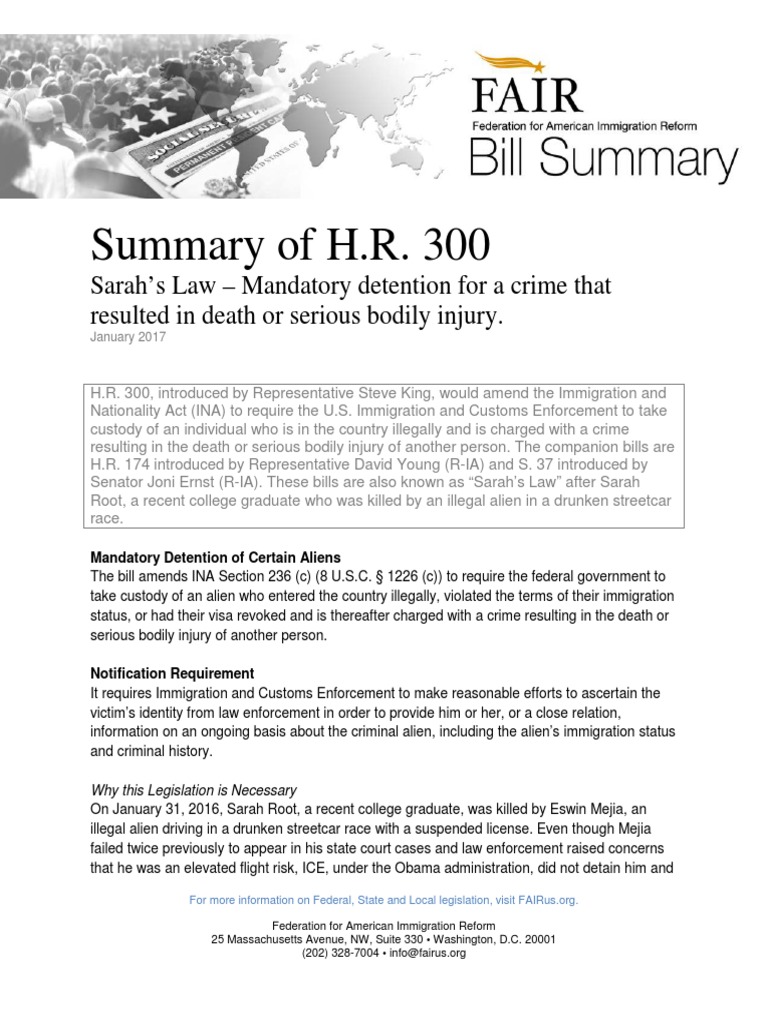 Summary of H.R. 300 | PDF | Immigration Reform | U.S. Immigration And ...