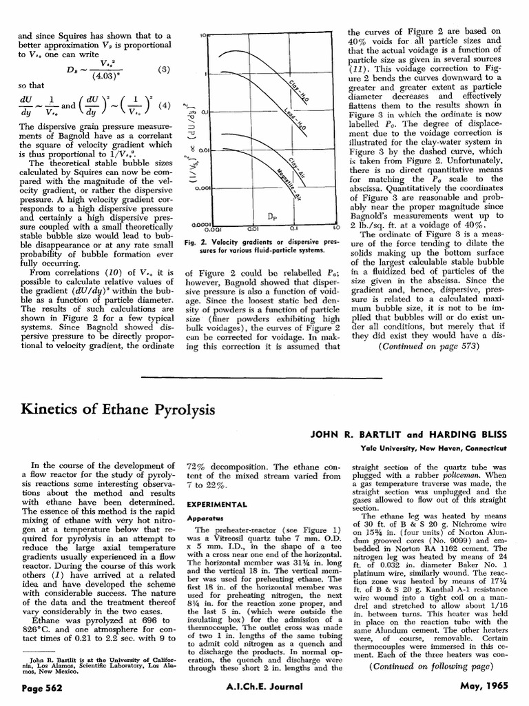 Kinetics of Ethane Pyrolysis | PDF | Shear Stress | Gases