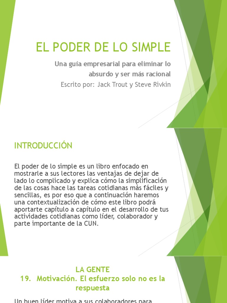 El Poder de Lo Simple - Capítulos 19 Al 23. | PDF | Liderazgo | Toma de decisiones