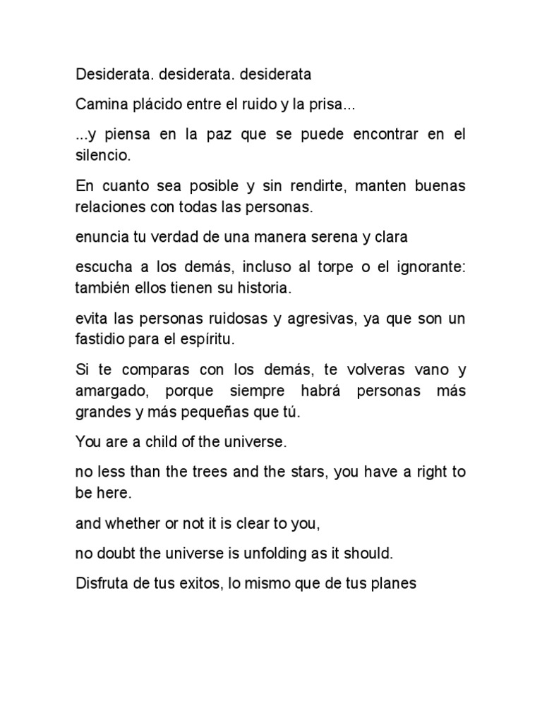 Desiderata | PDF