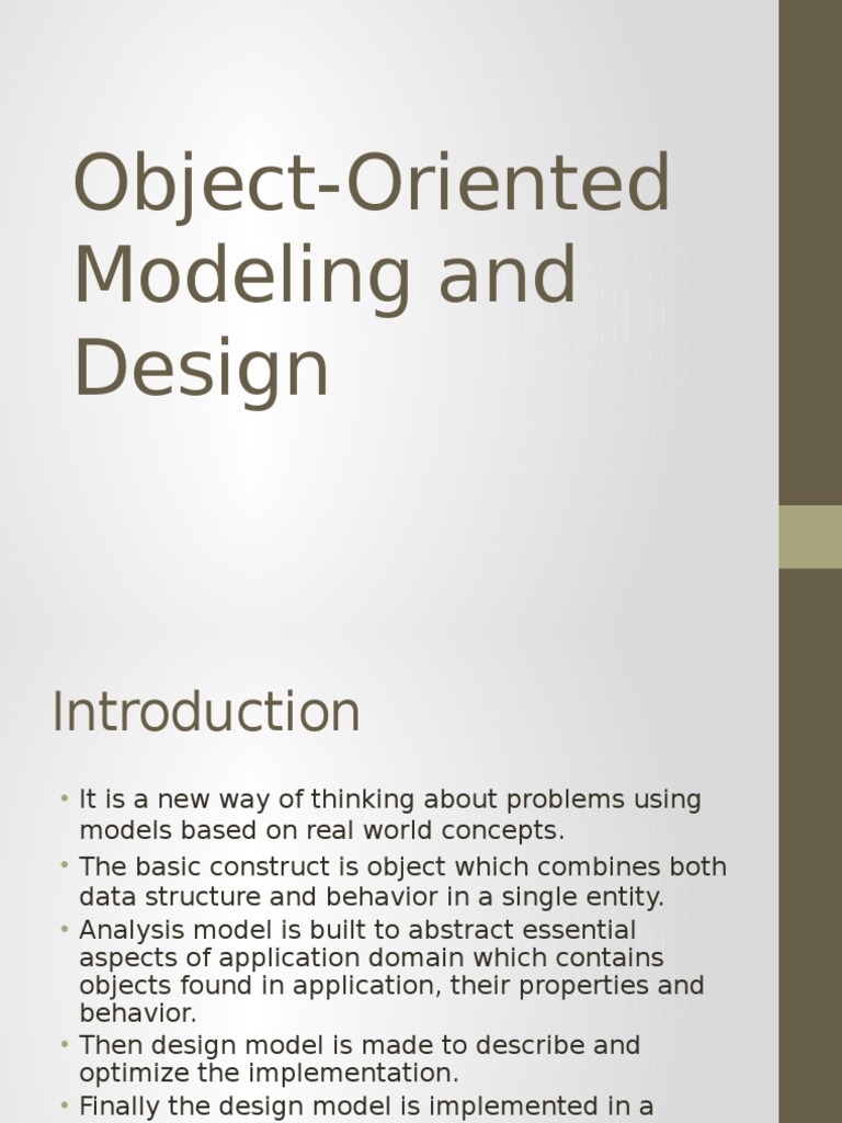 8.Object-Oriented Modelling Design | PDF | Object Oriented Programming | Class (Computer ...