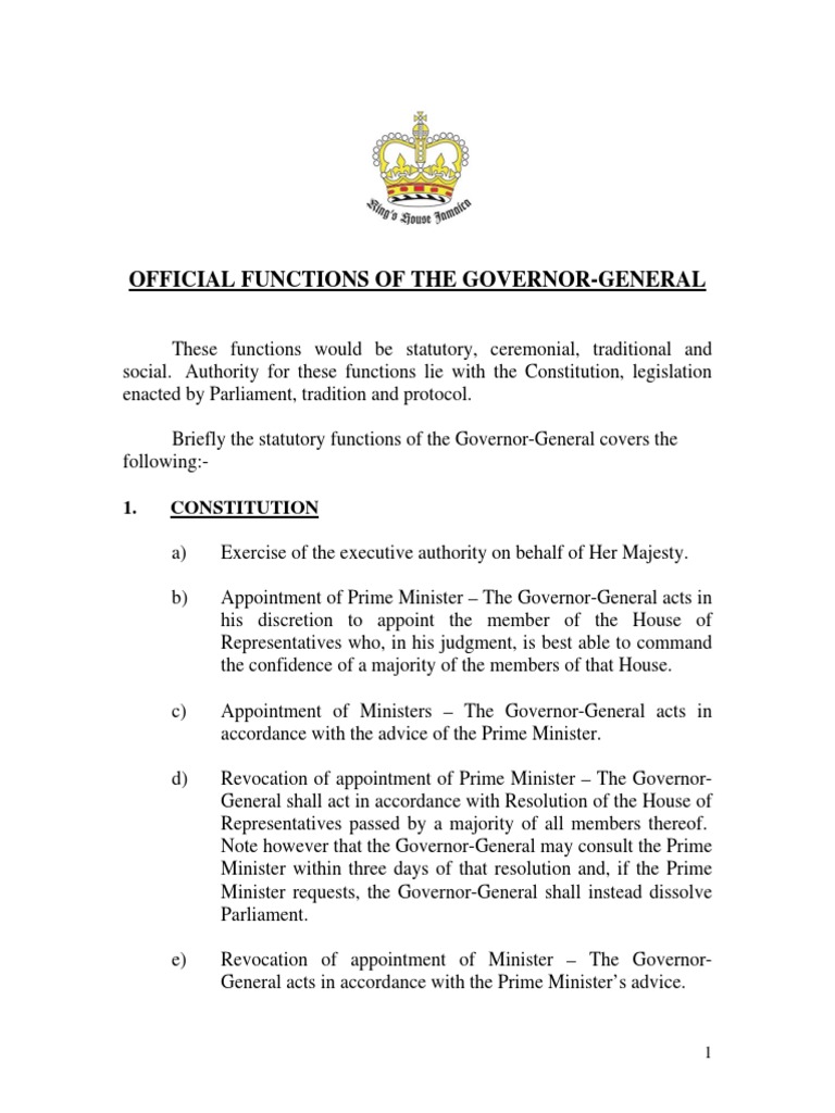 037 - Official Functions of The Governor | PDF | Prime Minister | Judge