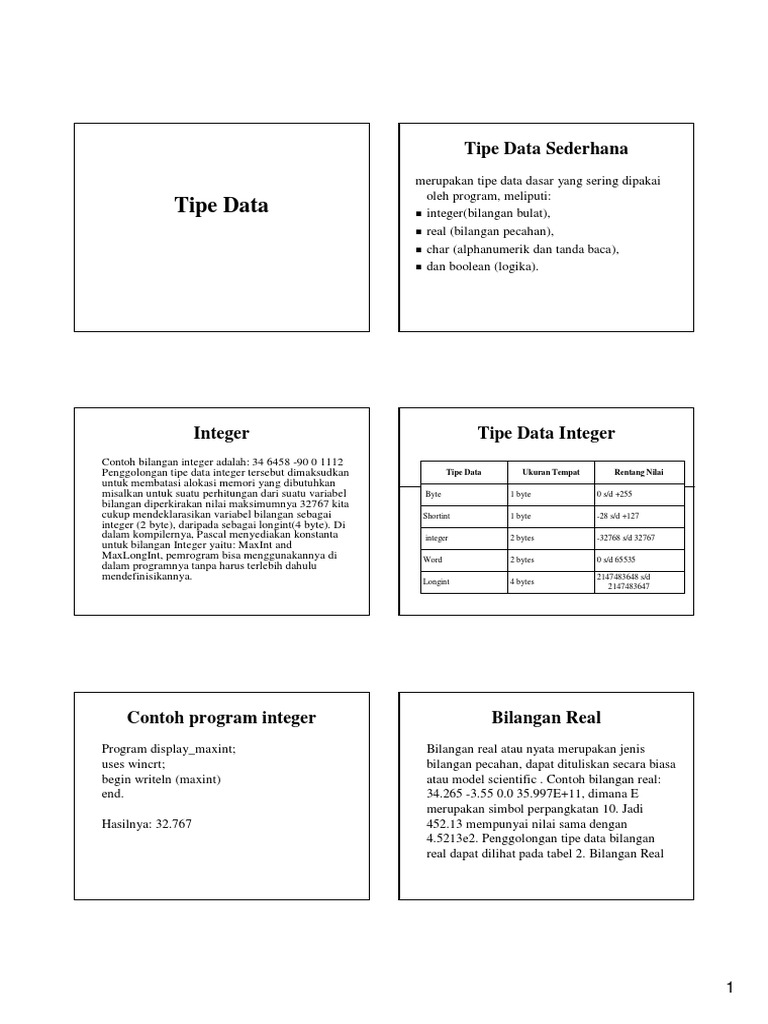 Jenis Tipe Data | PDF