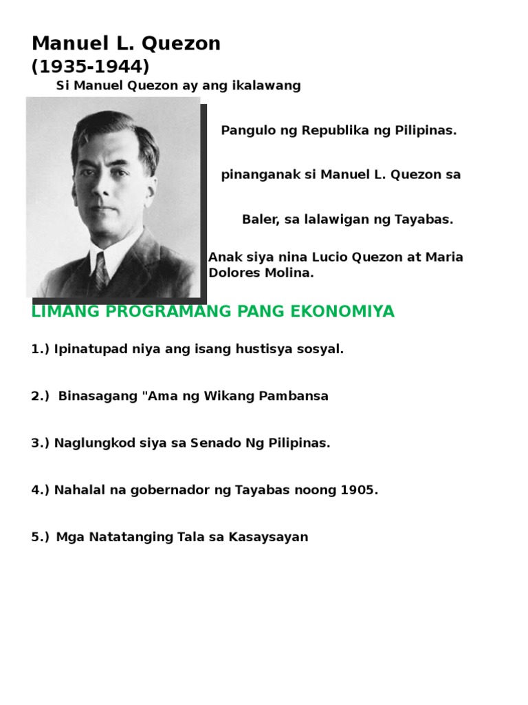 Manuel Quezon | PDF