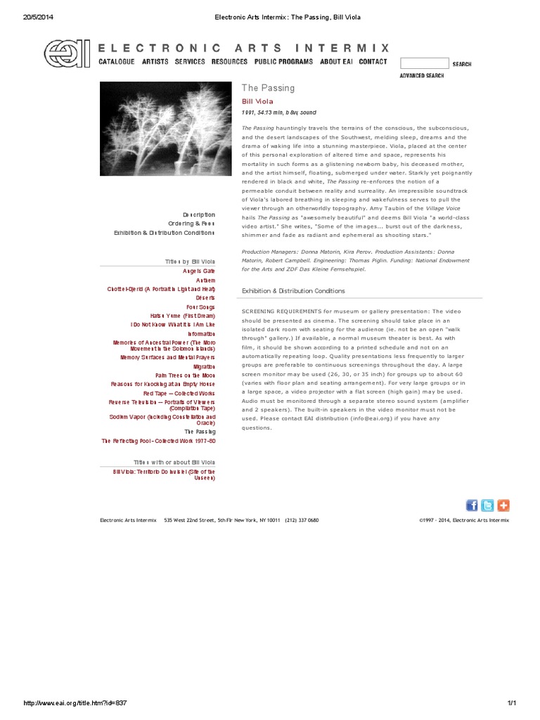 The Passing, Bill Viola | PDF