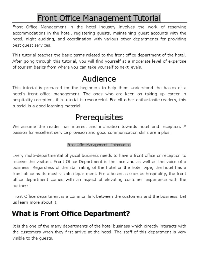 Front Office Management Basics Guide | PDF | Credit Card | Voucher