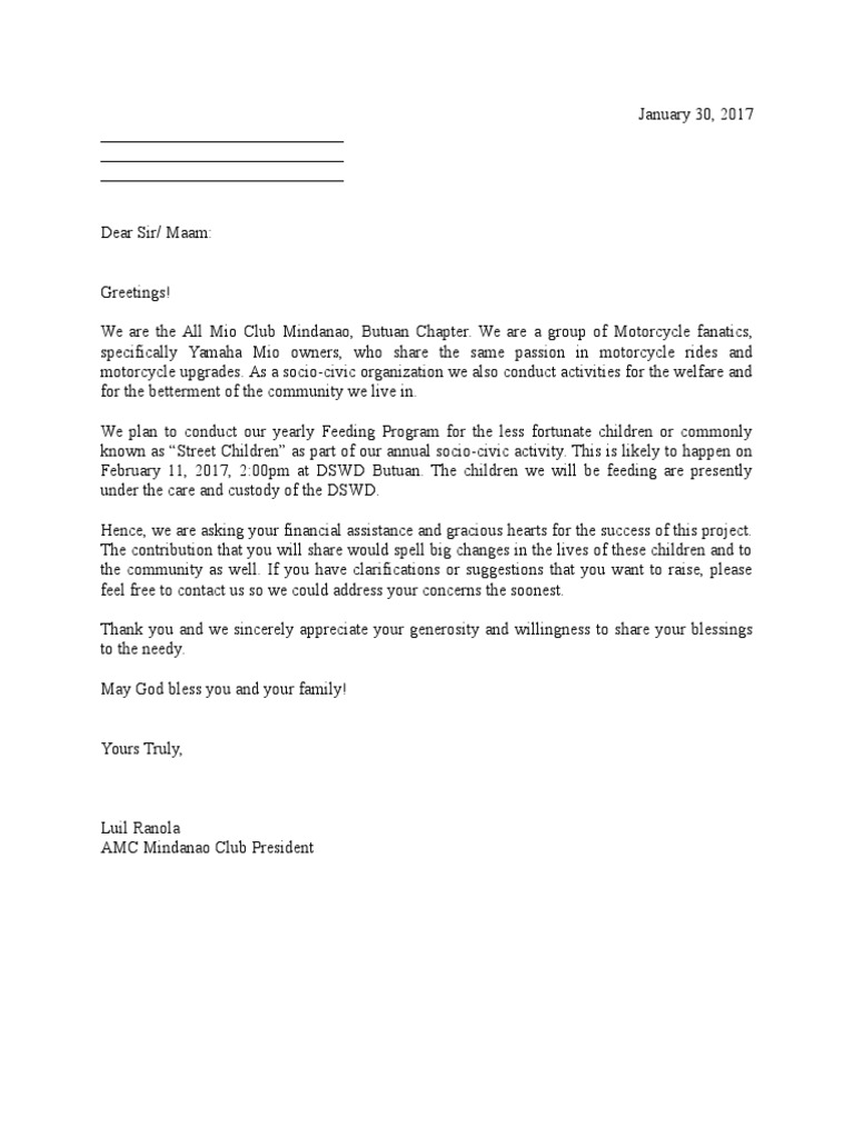 AMC Solicitation Letter | PDF | Social Science