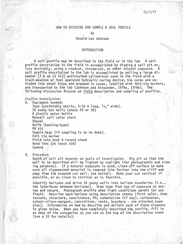 How To Describe and Sample A Soil Profile | PDF | Porosity | Soil