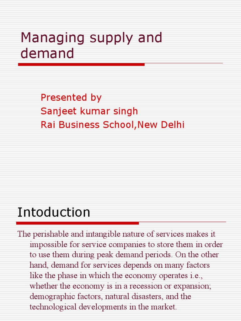 Deemand and Supply Management in Service Market | PDF | Demand | Supply ...