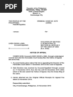 Notice of Appeal Criminal Case MTC To RTC | PDF | Makati | Affidavit