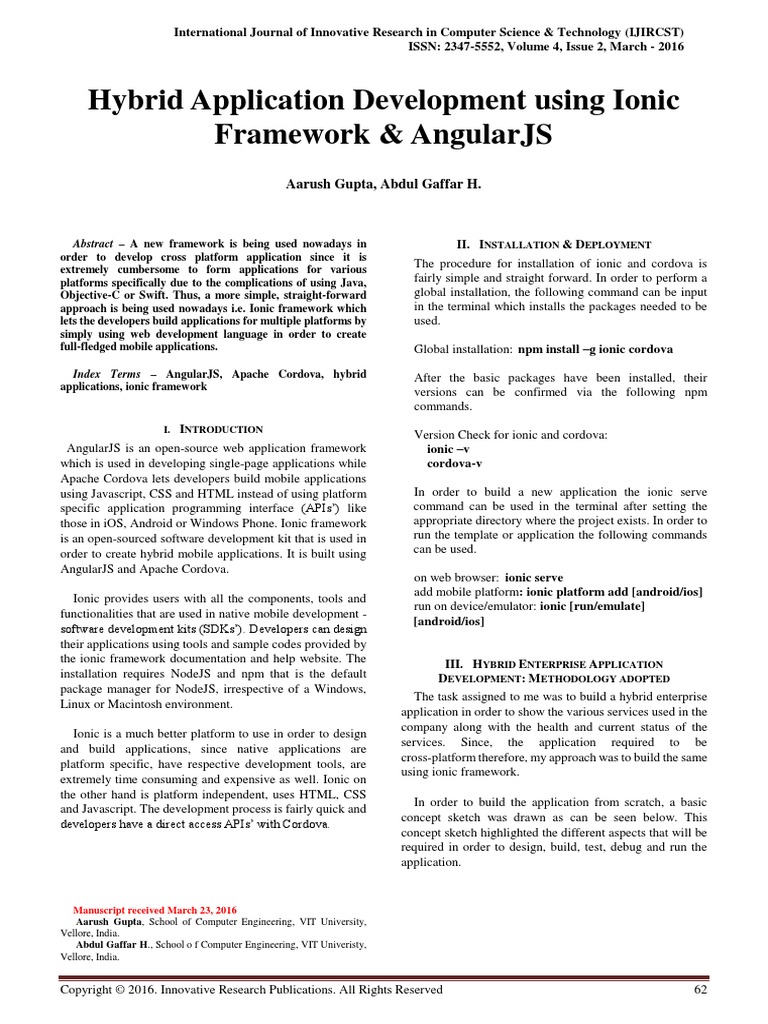 Hybrid Application Development Using Ionic Framework And Angularjs Pdf Angular Js
