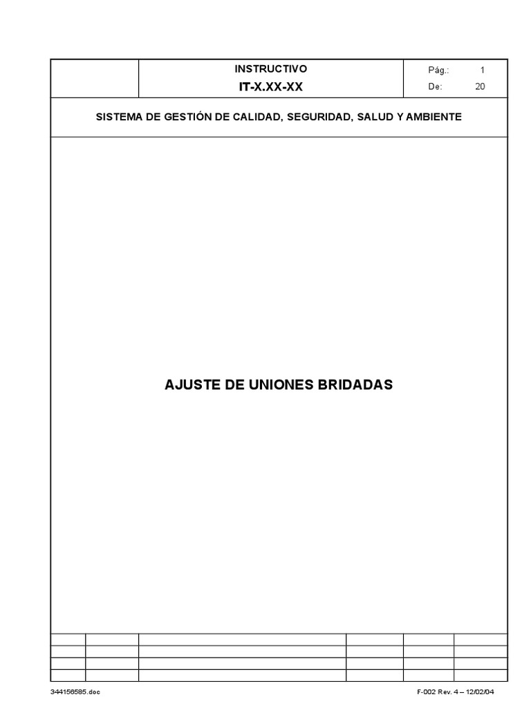 Torque de Bridas | PDF | Presión | Esfuerzo de torsión