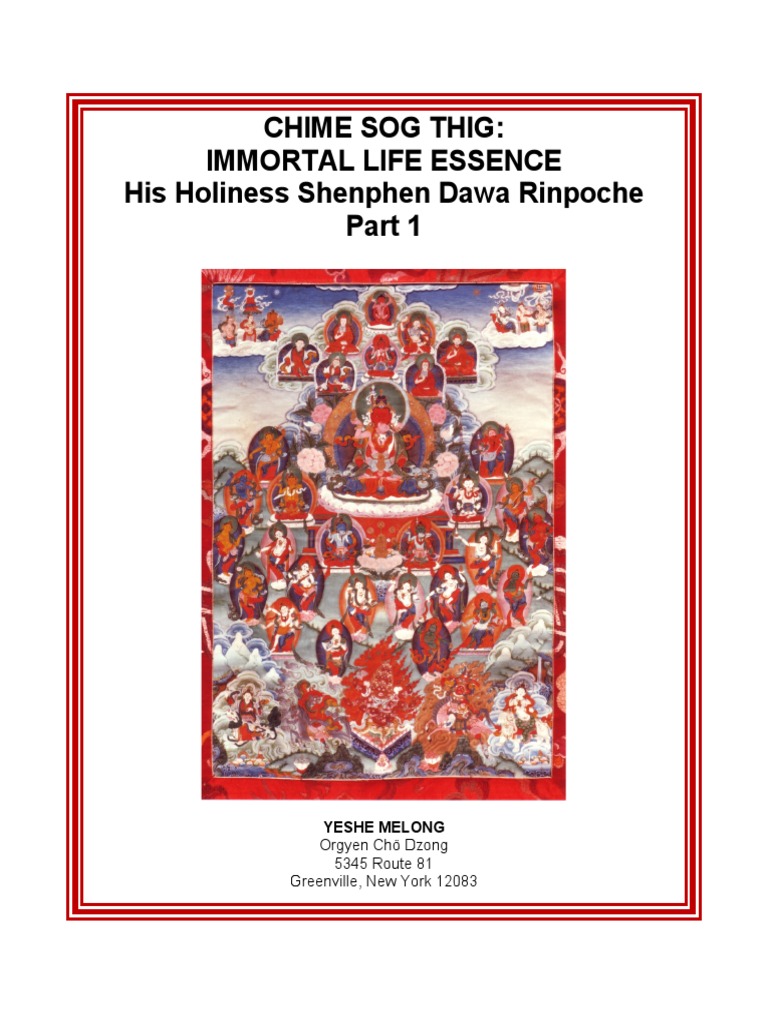 Chime Sog Thig Part 1 - Shenphen Dawa Rinpoche | PDF | Dzogchen ...