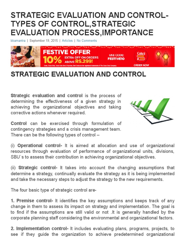 Strategic Evaluation and Control Notes | PDF | Strategic Management ...
