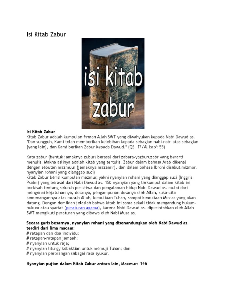 Isi Kitab Zabur | PDF