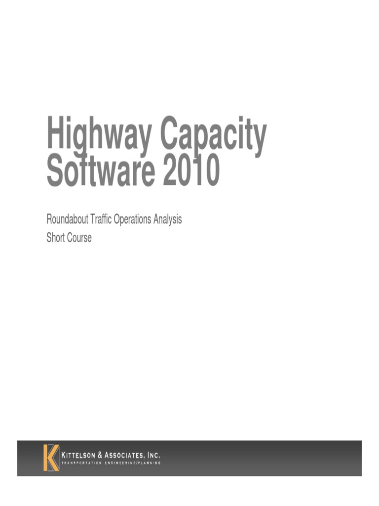 08 Highway Capacity Software 2010 | PDF
