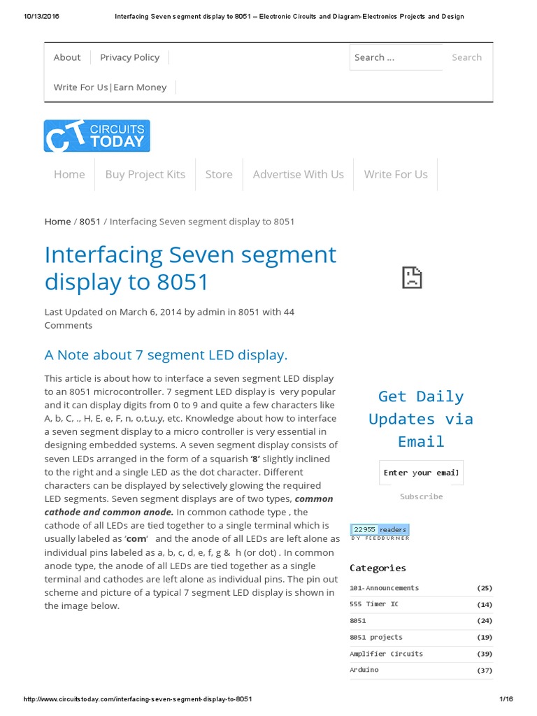 Interfacing Seven Segment Display To 8051 | PDF | Electronic Circuits ...