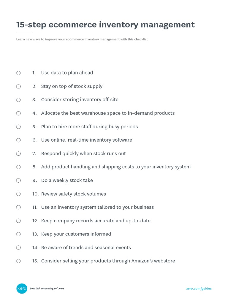 Ecommerce Inventory Management Checklist | PDF