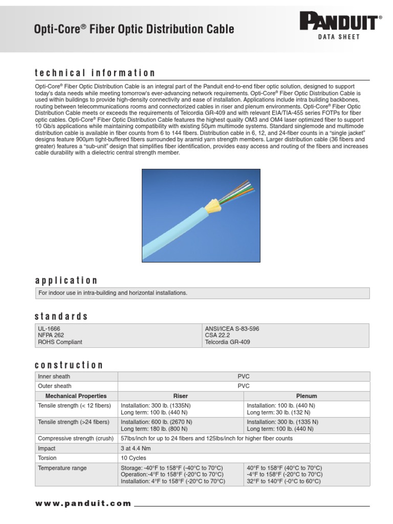 Optic Fiber Diamter OptiCoreFibeOptic W | PDF | Optical Fiber | Cable