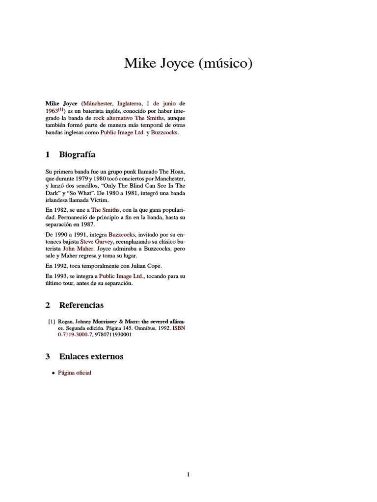 Mike Joyce (Músico) | PDF