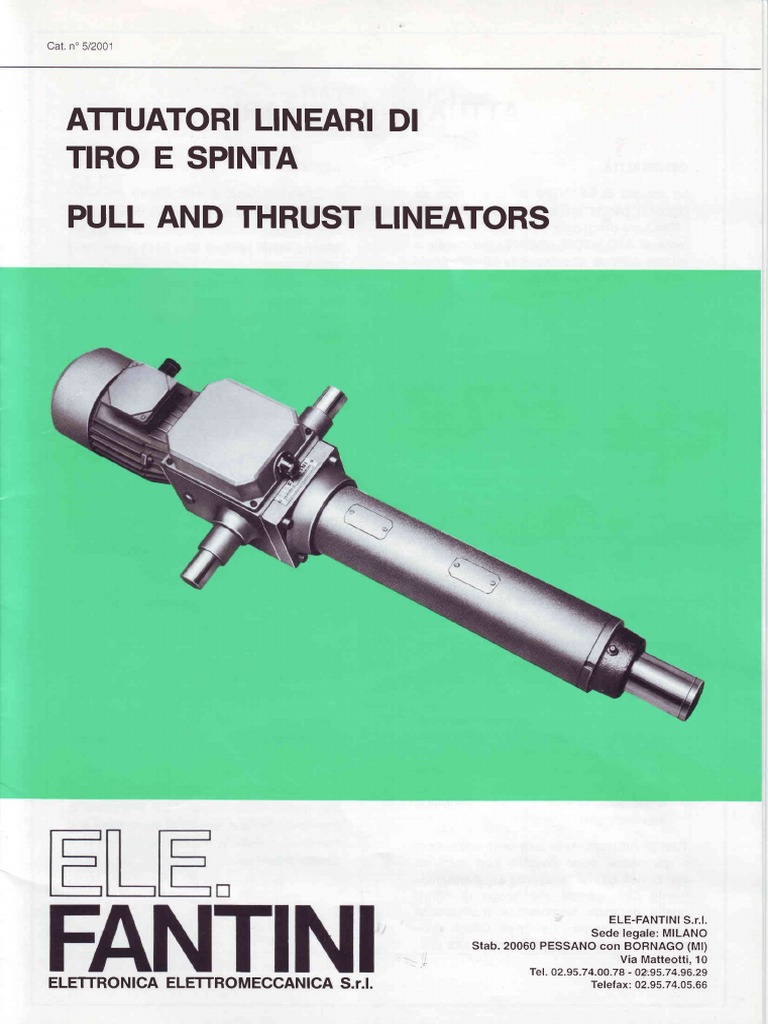 Attuatori Lineari Serie Pesante Ele - Fantini | PDF