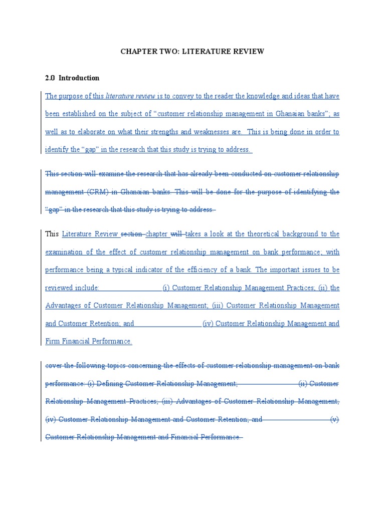 Chapter Two-Literature Review | PDF | Customer Relationship Management ...