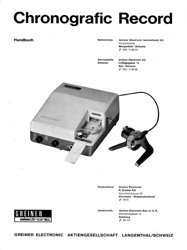 Greiner Chronografic Record | PDF