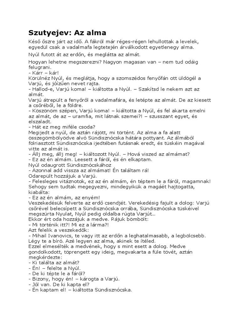 Szutyejev Az Alma | PDF