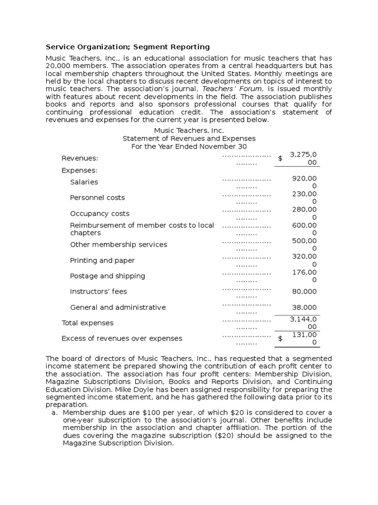 Service Organization Segment Reporting | PDF | Subscription Business ...