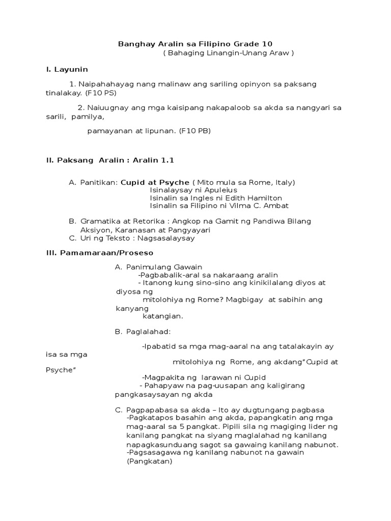 Linangin 1-Araw (Sample 1) | PDF