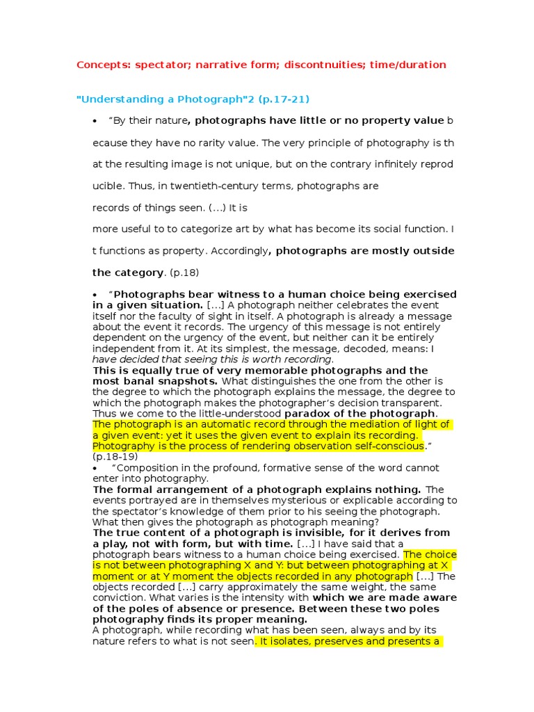 Understanding A Photograph | PDF | Photograph | Time